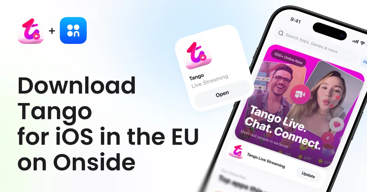 Install Tango on iOS — available through Onside in the EU — Onside